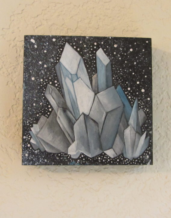 Original Art – Watercolor & Acrylic Painting on Wood – 4″x4″ – Space Quartz – Art by Savannah ...